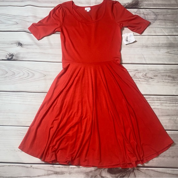 LuLaRoe | Dresses | Lularoe Nicole Ringer Dress Red Large Nwt | Poshmark